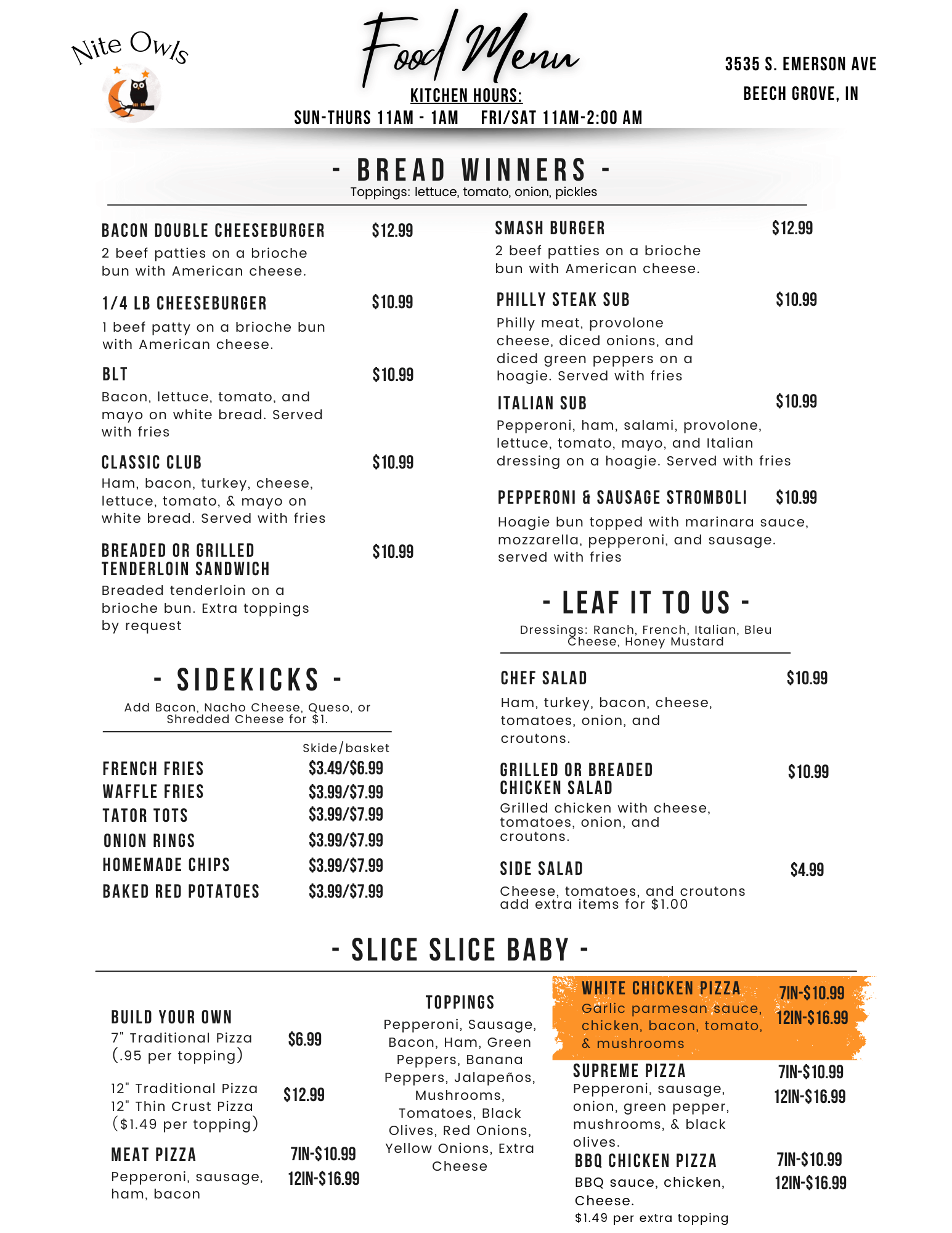 Online Menu